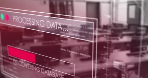 Animation of data processing over empty ... | Stock Video | Pond5