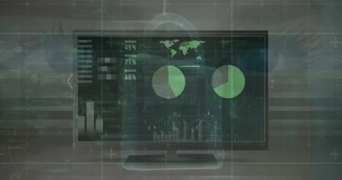 Animation of data processing over female... | Stock Video | Pond5