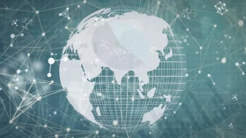 Animation of data processing over globe ... | Stock Video | Pond5