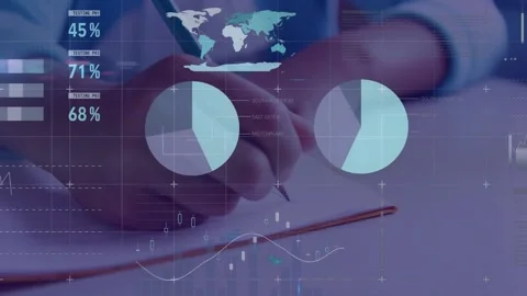 Animation of data processing over hand w... | Stock Video | Pond5