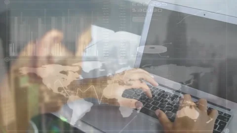 Animation of data processing over hands ... | Stock Video | Pond5
