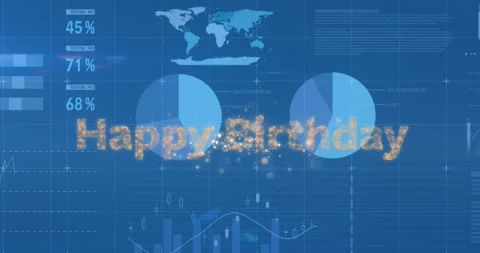 Animation of data processing over happy ... | Stock Video | Pond5