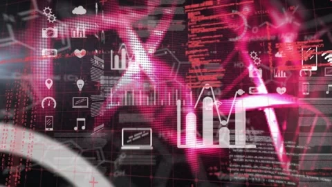 Animation of data processing over map of... | Stock Video | Pond5