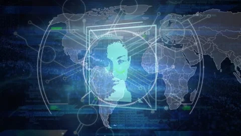 Animation of data processing over people... | Stock Video | Pond5