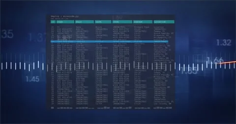 Animation of data processing over screen... | Stock Video | Pond5