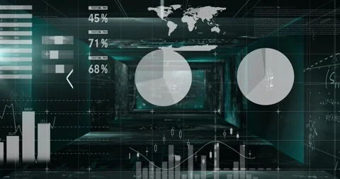 Animation of data processing over screen... | Stock Video | Pond5