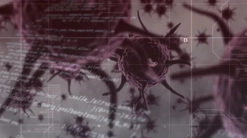 Animation of data processing over virus ... | Stock Video | Pond5