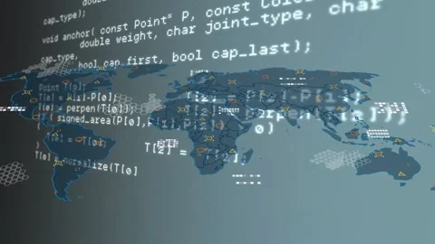Animation of data processing over world ... | Stock Video | Pond5