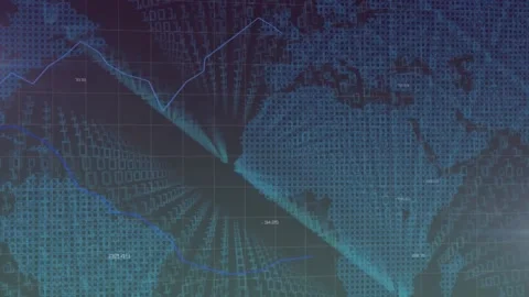 Animation of data processing over world ... | Stock Video | Pond5