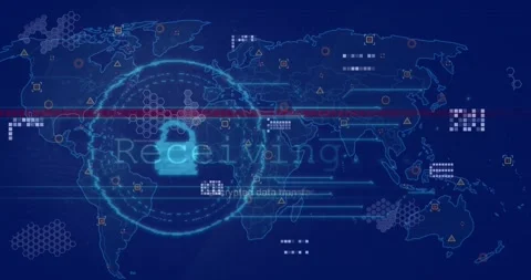 Animation of data processing over world ... | Stock Video | Pond5