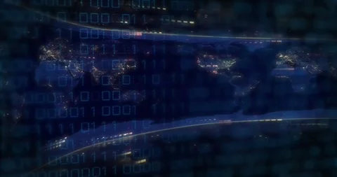 Animation of data processing over world ... | Stock Video | Pond5