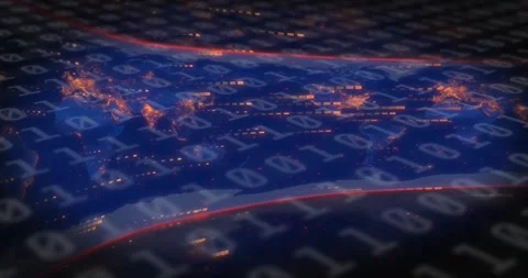 Animation of data processing over world ... | Stock Video | Pond5