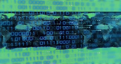 Animation of data processing over world ... | Stock Video | Pond5