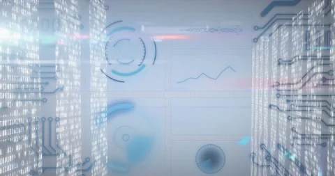 Animation of data processing with scope ... | Stock Video | Pond5