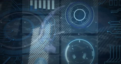 Animation of data processing with scope ... | Stock Video | Pond5