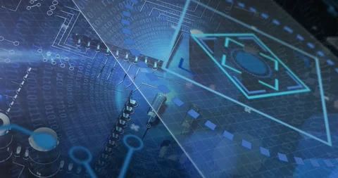 Animation of data processing with scope ... | Stock Video | Pond5