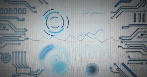 Animation of data processing with scope ... | Stock Video | Pond5