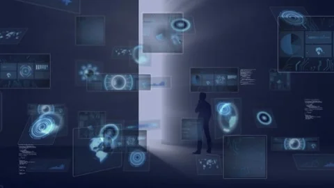 Animation of data processing with scope ... | Stock Video | Pond5