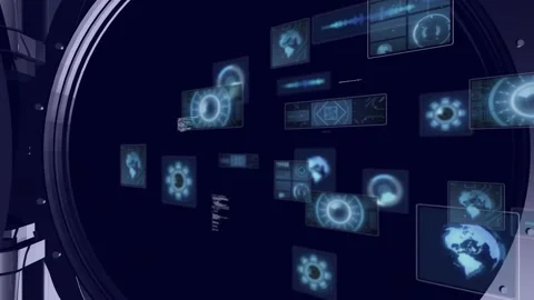 Animation of data processing with scope ... | Stock Video | Pond5