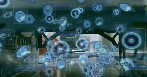 Animation of data processing with scope ... | Stock Video | Pond5