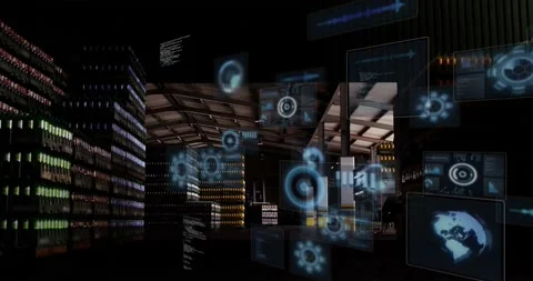 Animation of data processing with scope ... | Stock Video | Pond5