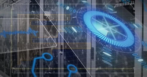 Animation of data processing with scope ... | Stock Video | Pond5