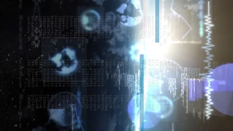 Animation of data processing on screens ... | Stock Video | Pond5