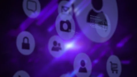 Animation of data in purple background | Stock Video | Pond5