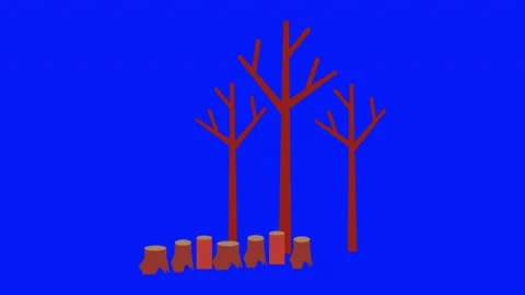 Animation of a dead tree icon on a blue ... | Stock Video | Pond5