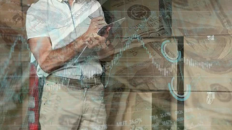 Animation of a delivery man standing by ... | Stock Video | Pond5