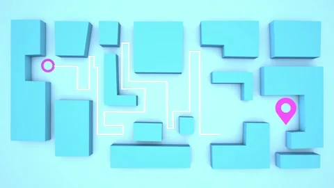 Animation of the delivery path on an abs... | Stock Video | Pond5