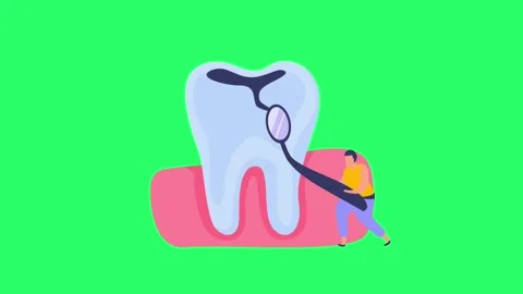 Animation dental examination on green sc... | Stock Video | Pond5