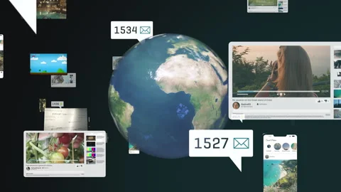 Animation depicting a digital world with... | Stock Video | Pond5