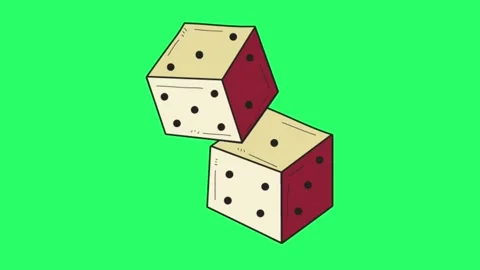 Animation dice tattoo on green screen. | Stock Video | Pond5