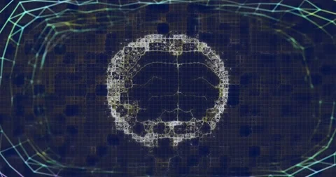 Animation of digital brain and shapes ov... | Stock Video | Pond5