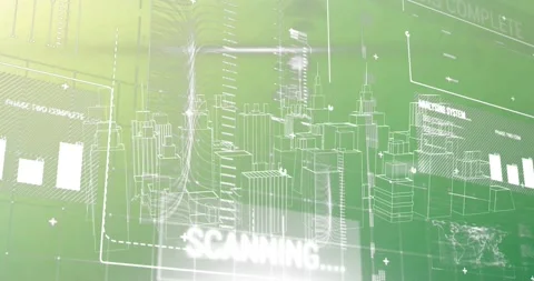 Animation of digital cityscapes with pro... | Stock Video | Pond5