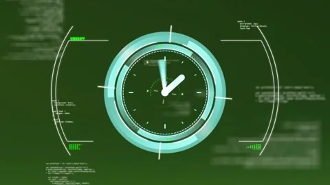 Animation of digital clock on circle and... | Stock Video | Pond5