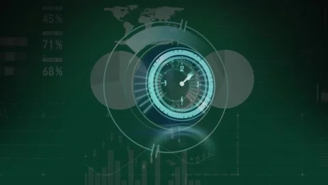 Animation of digital clock in circles ov... | Stock Video | Pond5