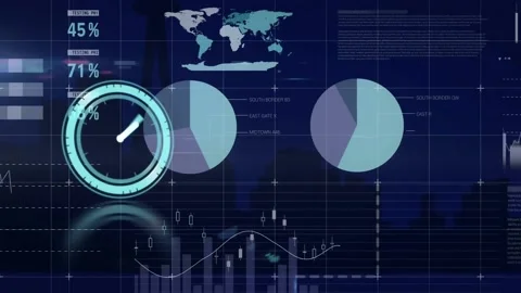 Animation of digital clock with infograp... | Stock Video | Pond5