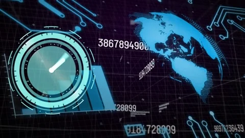 Animation of digital clock, number, grap... | Stock Video | Pond5