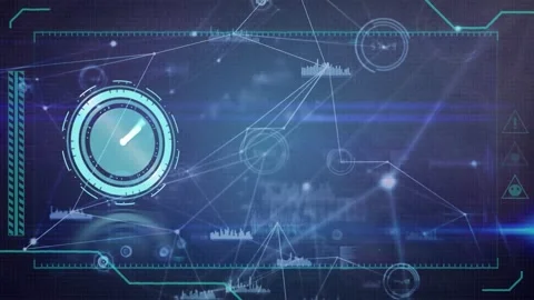 Animation of digital clock over connecte... | Stock Video | Pond5