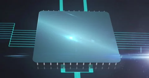 Animation of digital computer circuit bo... | Stock Video | Pond5