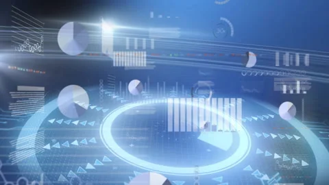 Animation of digital data charts and gra... | Stock Video | Pond5