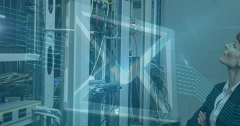 Animation of digital envelope icon over ... | Stock Video | Pond5