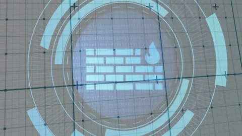 Animation of digital firewall with binar... | Stock Video | Pond5