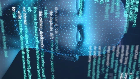 Animation of digital head and data proce... | Stock Video | Pond5