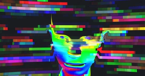 Animation of Digital Human Head on Color... | Stock Video | Pond5