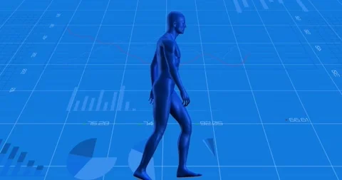 Animation of digital human over data pro... | Stock Video | Pond5