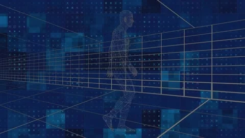 Animation of digital human over shapes o... | Stock Video | Pond5