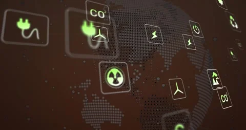 Animation of digital icons and data proc... | Stock Video | Pond5